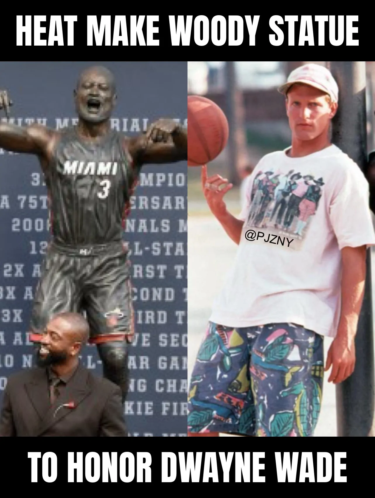 Heat Release Terrible Statue Of Dwayne Wade That Looks More Like Woody ...