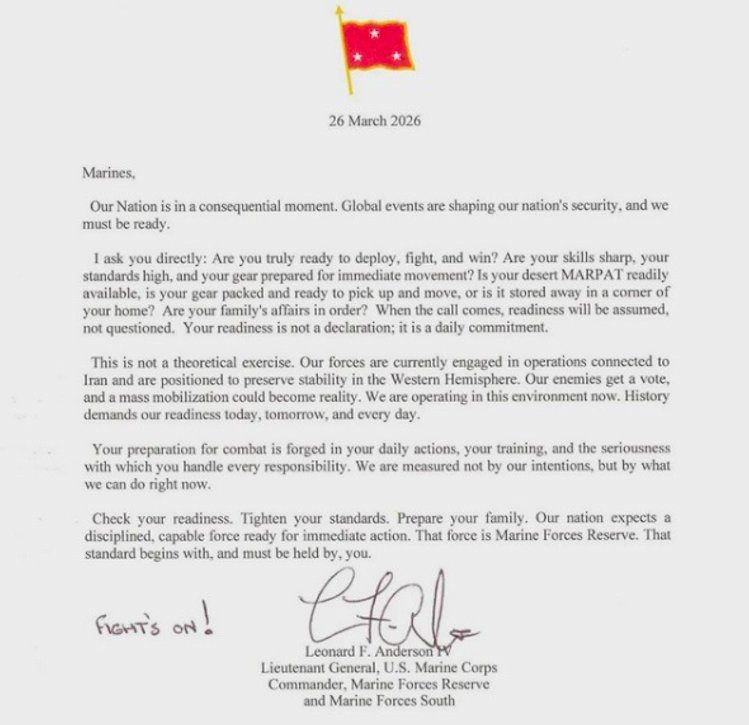A Very Scary Letter Has Been Sent to US Marine Reservists from Three ...