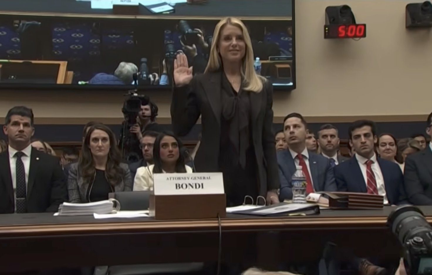 Pam Bondi Runs From Questions on DOJ Corruption in Explosive Oversight ...